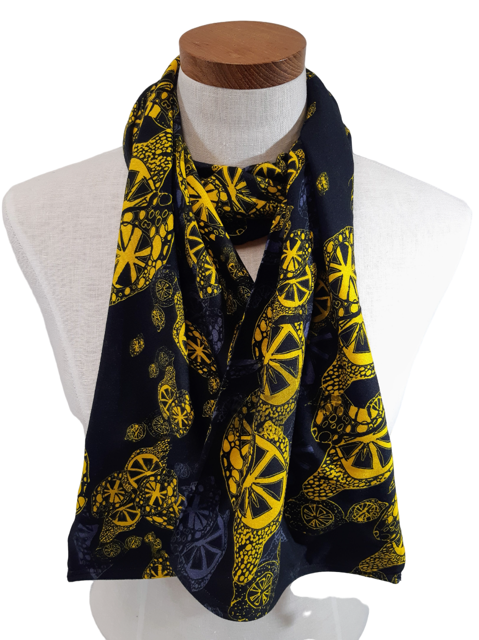 Lemon Blue and Black Knit Scarf – Lemonade Stand Designs